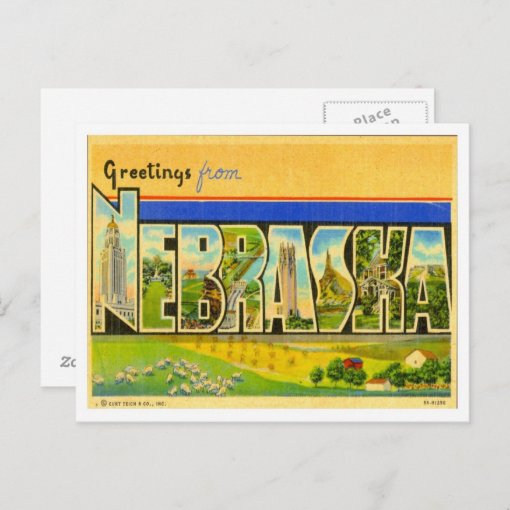 Greetings From Nebraska Postcard | Zazzle