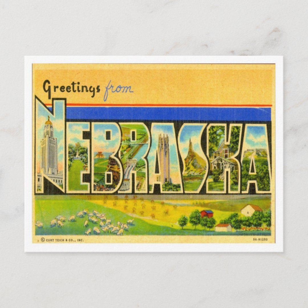 Greetings From Nebraska Postcard | Zazzle