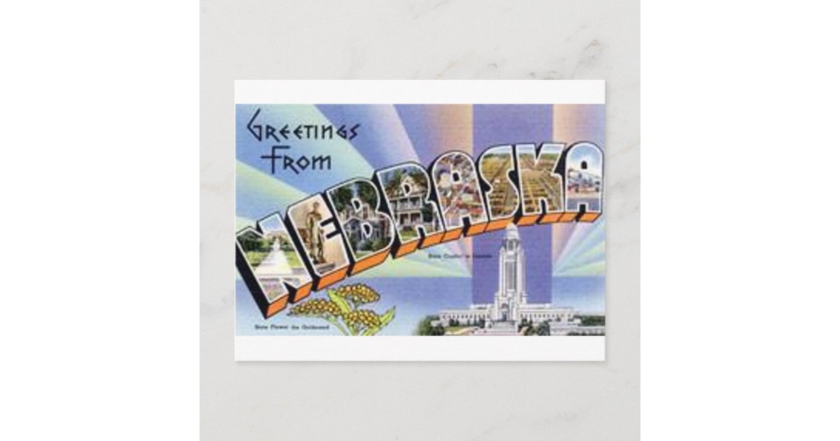 Greetings From Nebraska Postcard | Zazzle