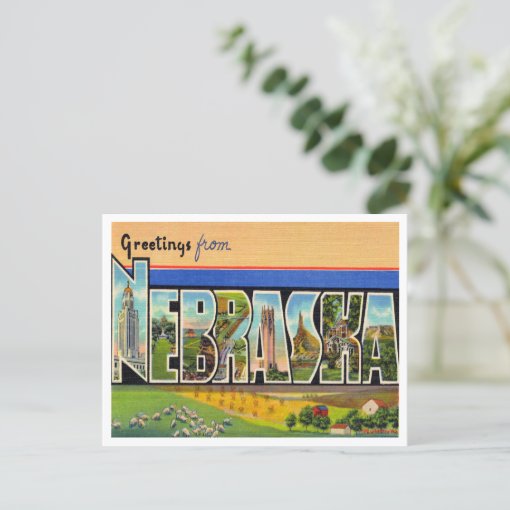 Greetings from Nebraska Vintage Travel Postcard | Zazzle