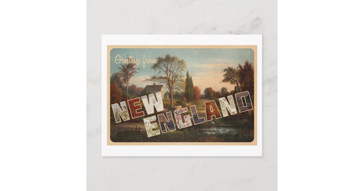 Greetings from New England Postcard | Zazzle