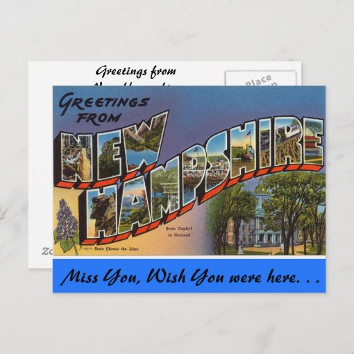 Greetings from New Hampshire Postcard | Zazzle