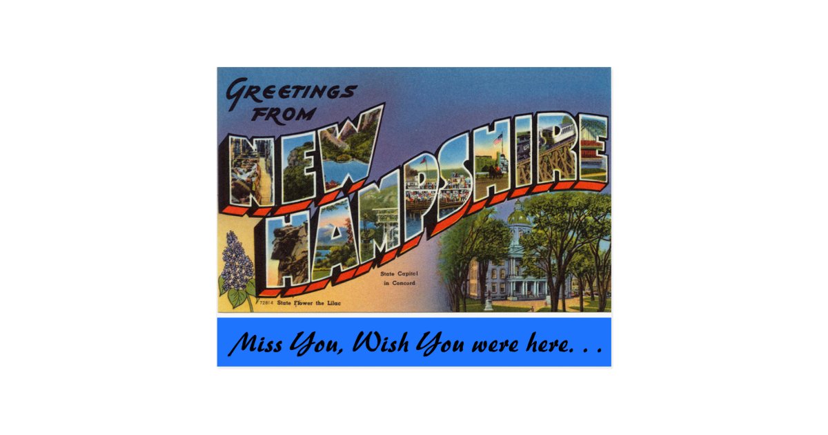 Greetings from New Hampshire Postcard | Zazzle.com