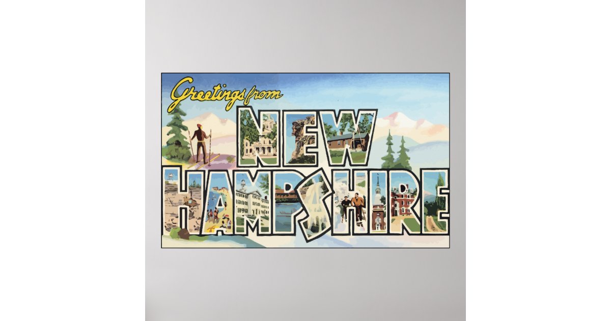 Greetings From New Hampshire, Vintage Poster | Zazzle