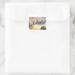 Greetings From New Jersey Square Sticker | Zazzle
