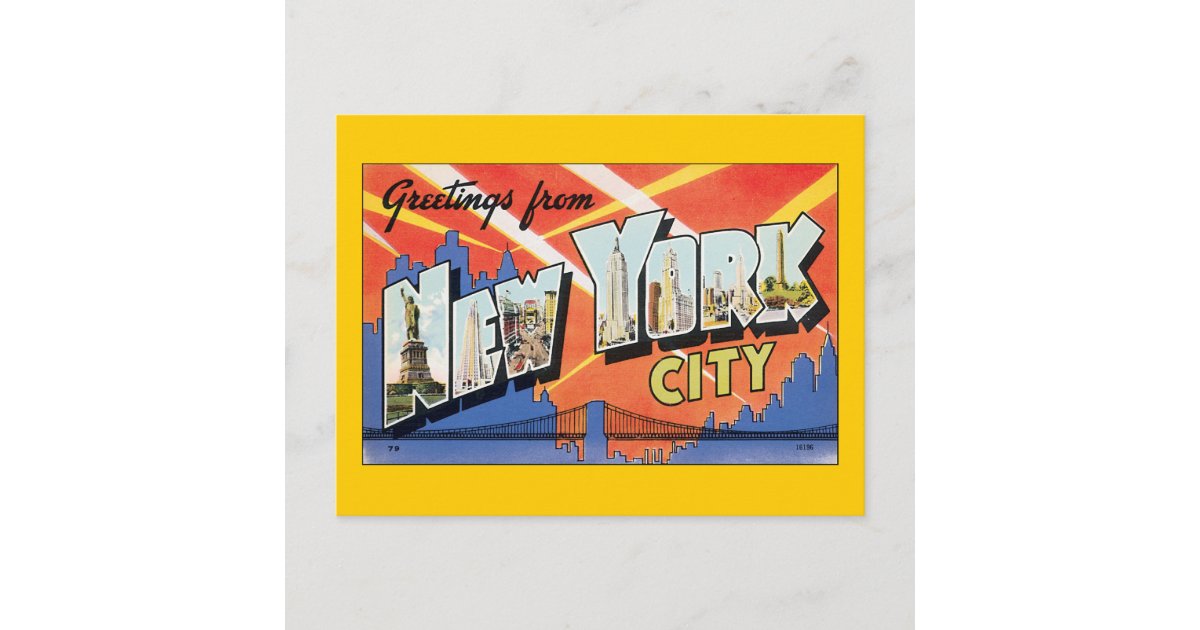 Greetings from New York City Postcard | Zazzle