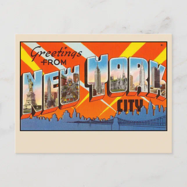 Greetings from New York City Postcard | Zazzle