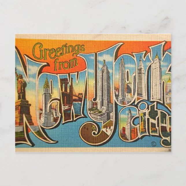 Greetings From New York City Postcard | Zazzle