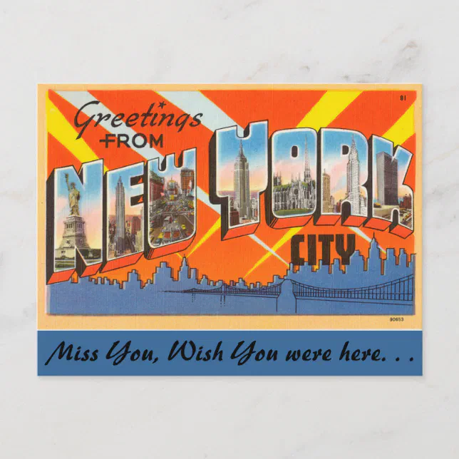 Greetings from New York City Postcard | Zazzle