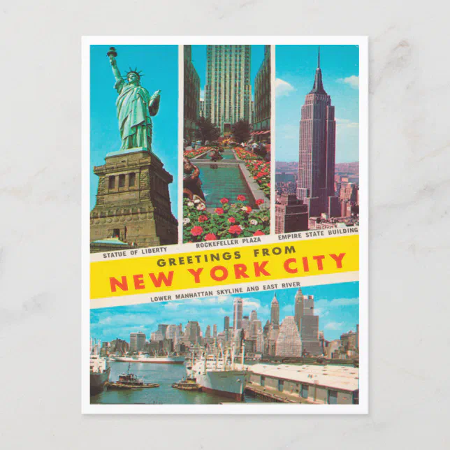 Greetings from New York City Vintage Travel Postcard | Zazzle