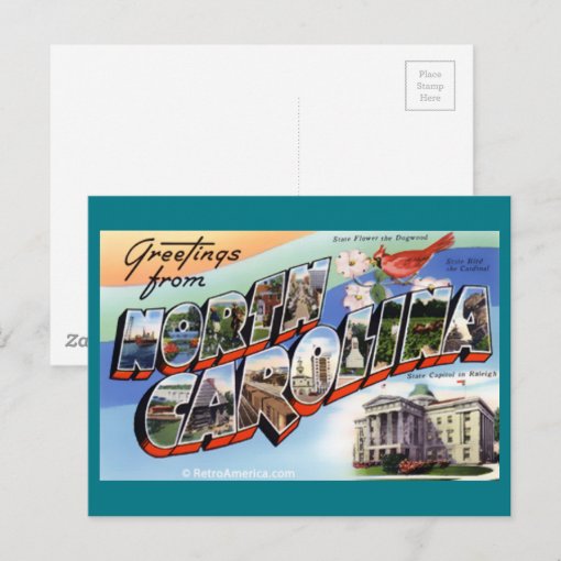 Greetings From North Carolina Postcard | Zazzle