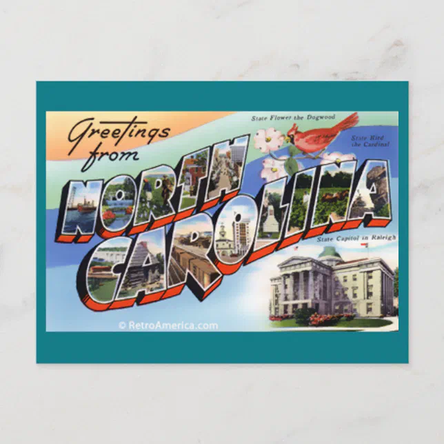 Greetings From North Carolina Postcard | Zazzle