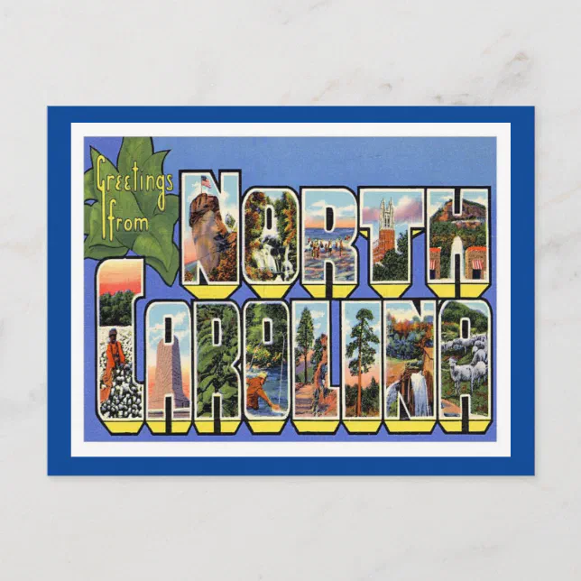Greetings From North Carolina Travel Postcard | Zazzle