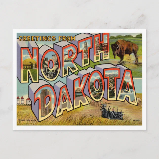 Greetings From North Dakota Postcard | Zazzle