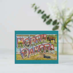 Greetings From North Dakota Postcard | Zazzle