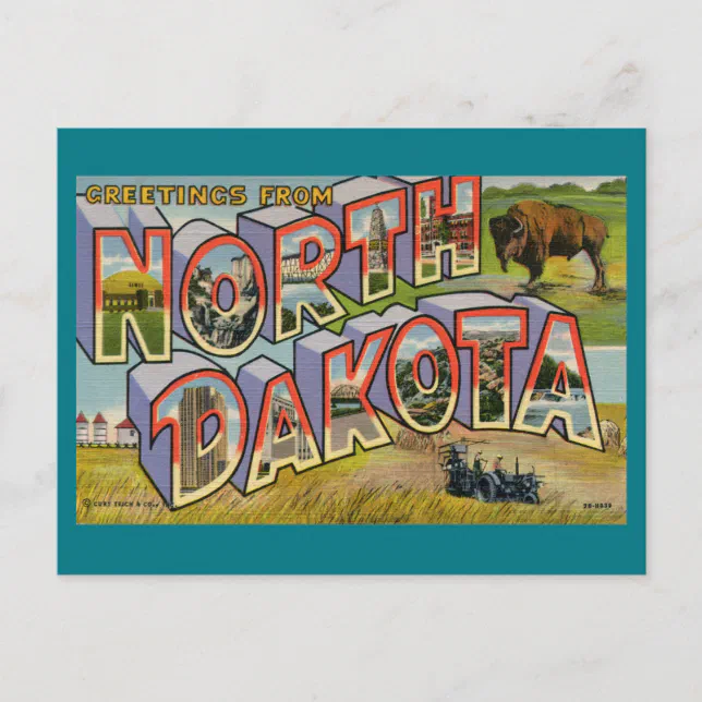 Greetings From North Dakota Postcard | Zazzle