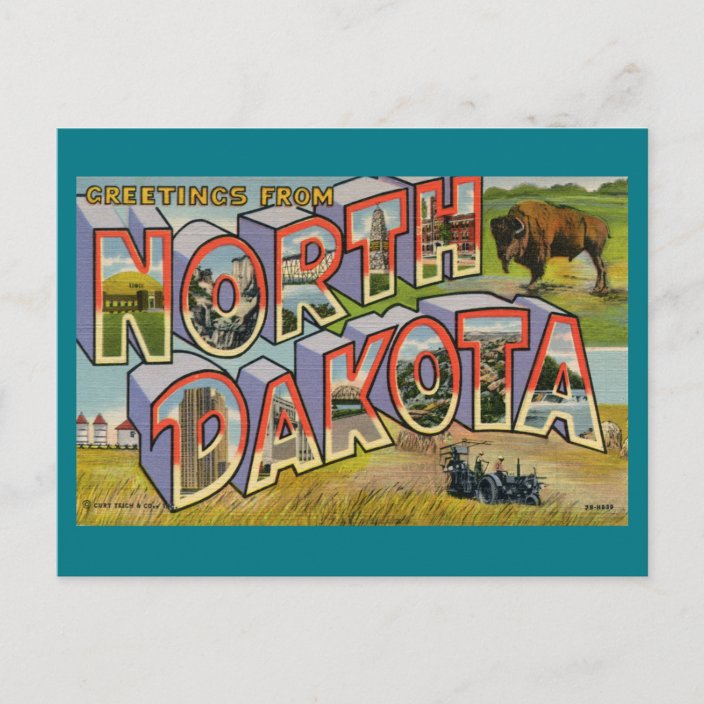 Greetings From North Dakota Postcard | Zazzle.com