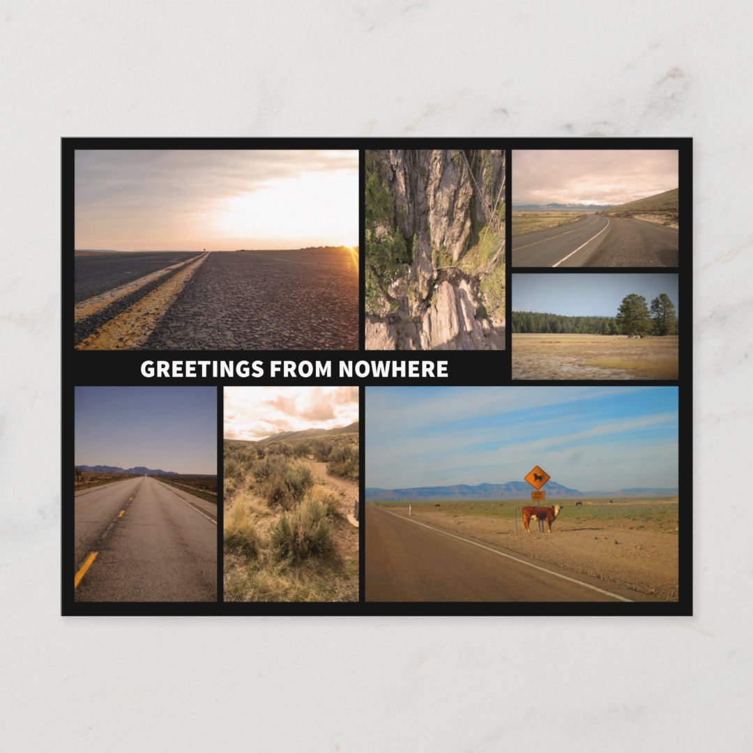 Greetings From Nowhere Postcard | Zazzle