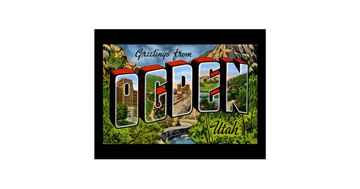 Greetings from Ogden Utah Postcard | Zazzle.com