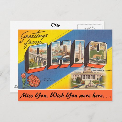 Greetings from Ohio Postcard | Zazzle