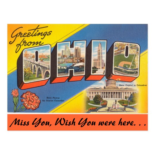 Greetings from Ohio Postcard | Zazzle.com