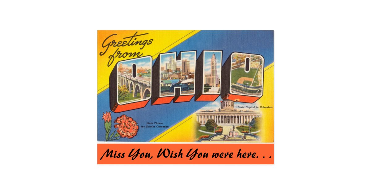 Greetings from Ohio Postcard | Zazzle.com