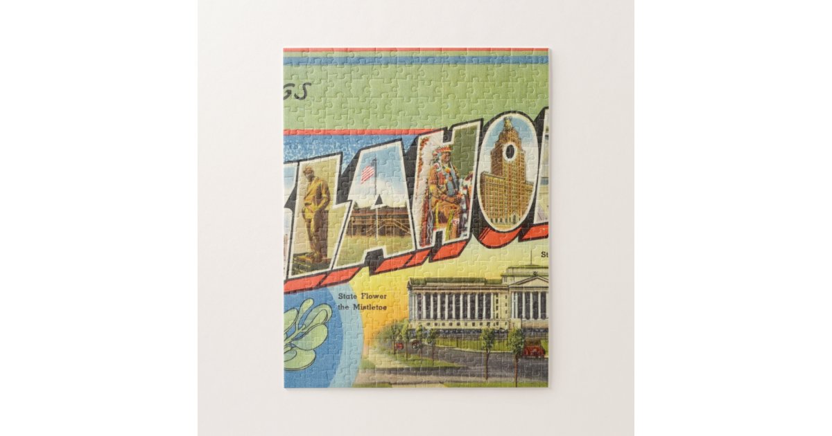 Greetings from Oklahoma Jigsaw Puzzle | Zazzle