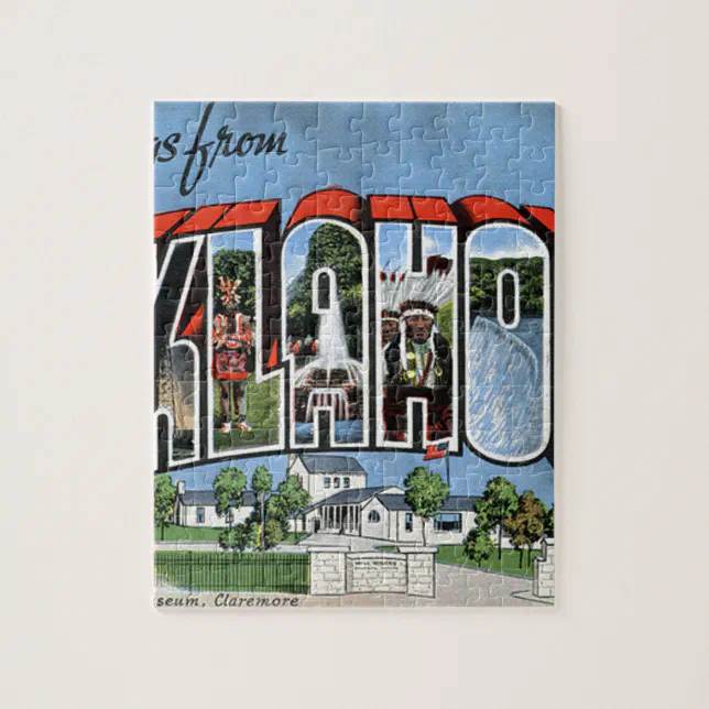 Greetings From Oklahoma Jigsaw Puzzle | Zazzle