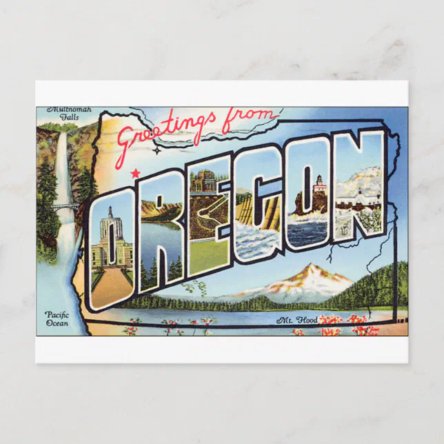 Greetings From Oregon Postcard | Zazzle