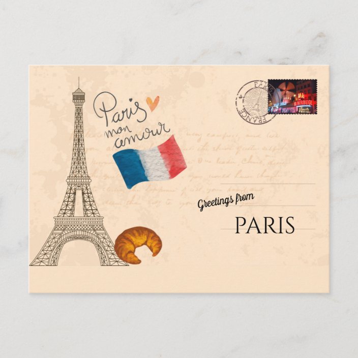 Greetings from Paris Postcard | Zazzle.com