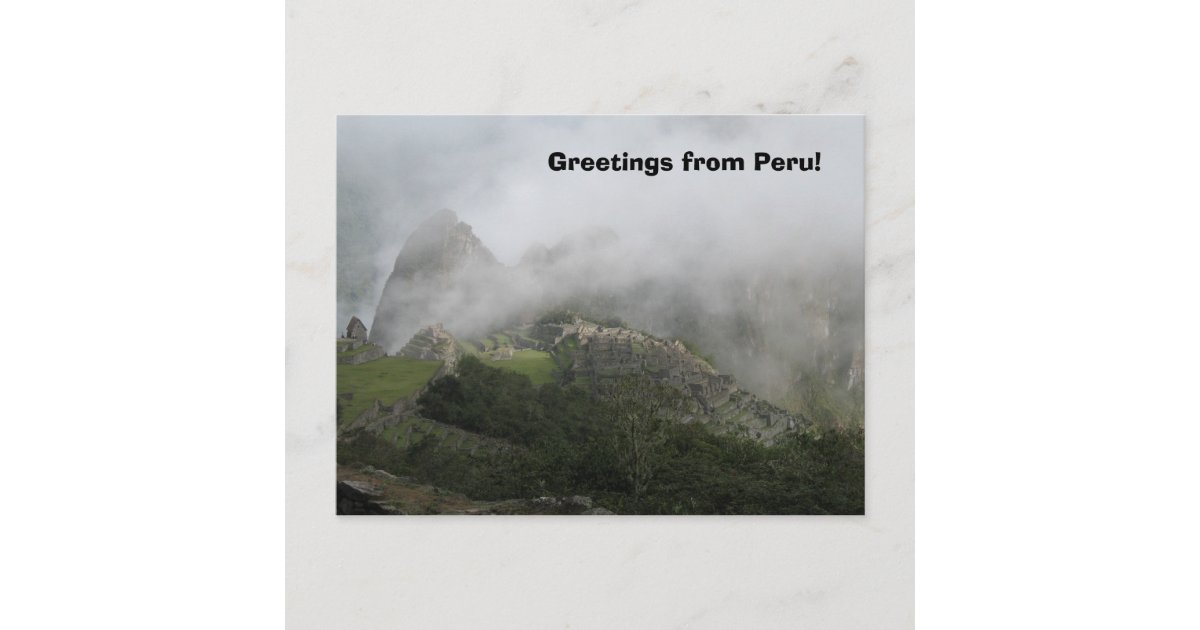 Greetings from Peru postcard | Zazzle