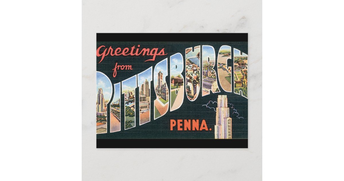 Greetings from Pittsburgh_Vintage Travel Poster Postcard | Zazzle
