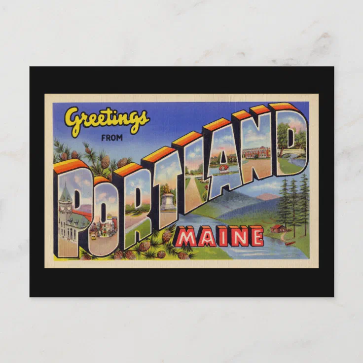 Greetings from Portland Maine Postcard | Zazzle