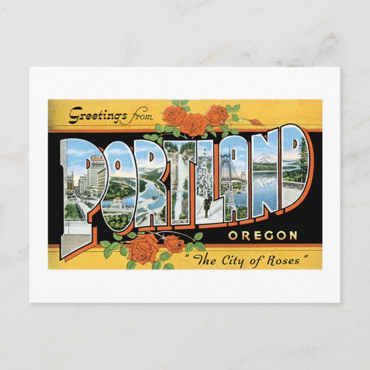 Greetings from Portland, Oregon! Postcard | Zazzle