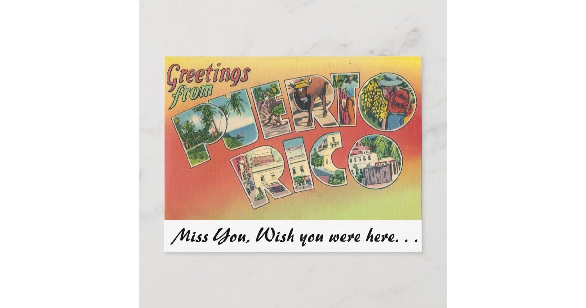Greetings from Puerto Rico Postcard | Zazzle