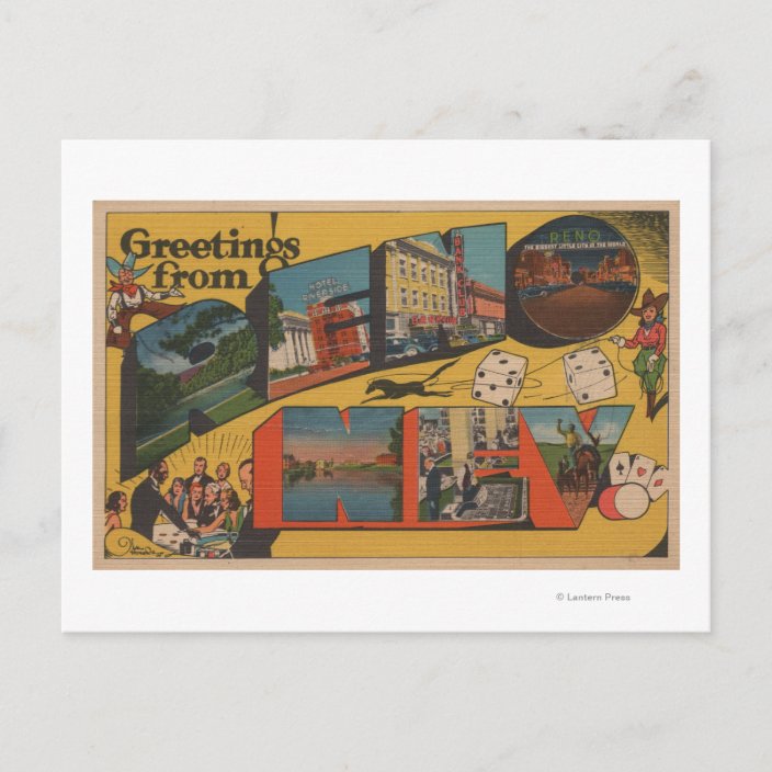 Greetings from Reno, NevadaReno, NV Postcard | Zazzle.com