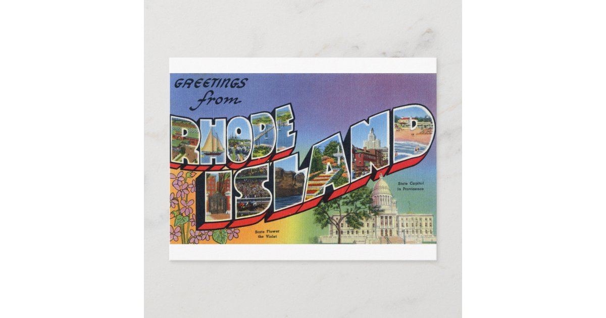 Greetings From Rhode Island Postcard | Zazzle
