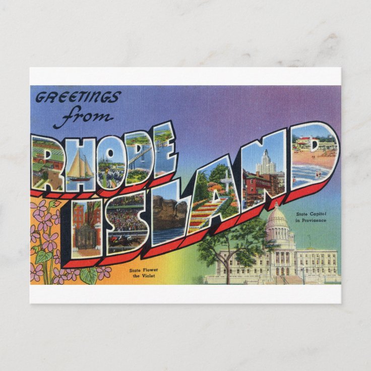 Greetings From Rhode Island Postcard | Zazzle