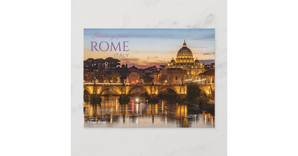 Greetings from Rome Italy Postcard Scenic | Zazzle