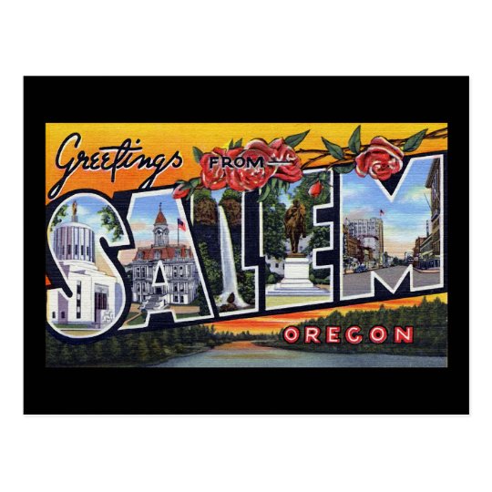 Greetings from Salem Oregon Postcard | Zazzle.com