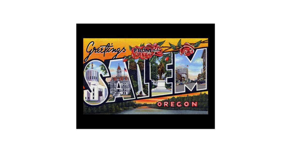 Greetings from Salem Oregon Postcard | Zazzle.com