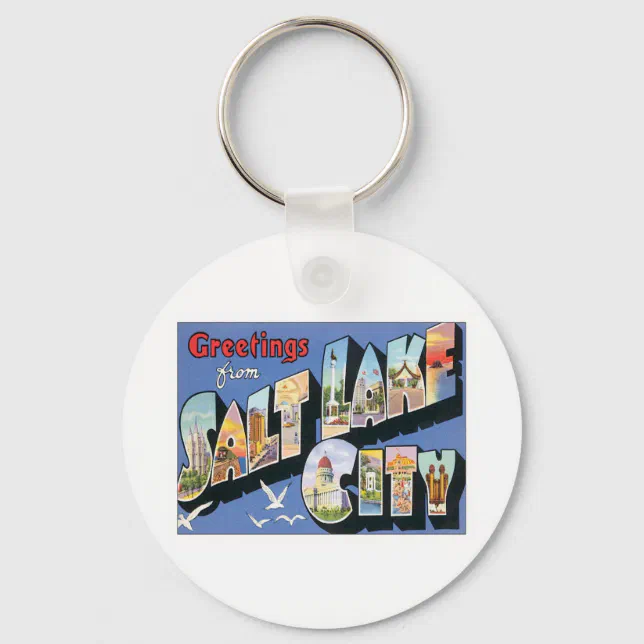 Greetings From Salt Lake City Utah Keychain | Zazzle