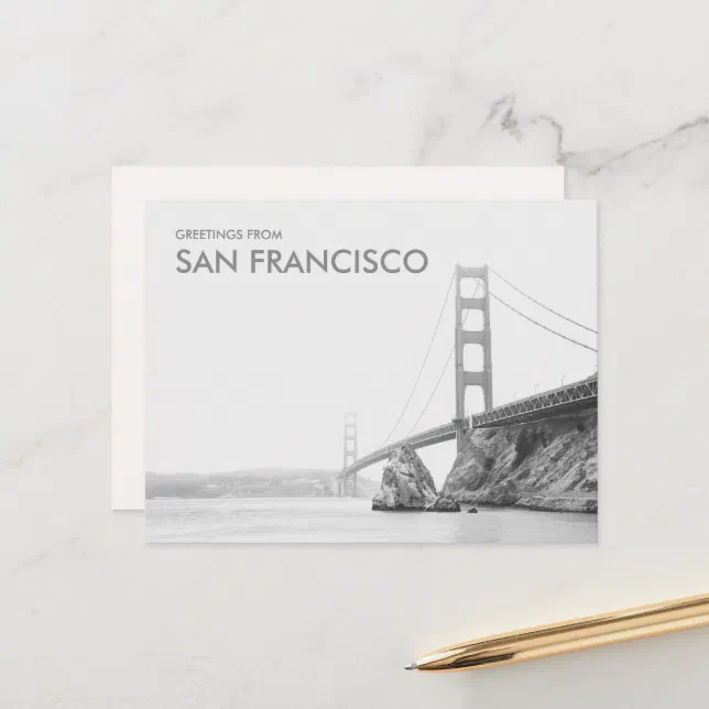 Greetings from San Francisco Golden Gate Bridge Postcard | Zazzle