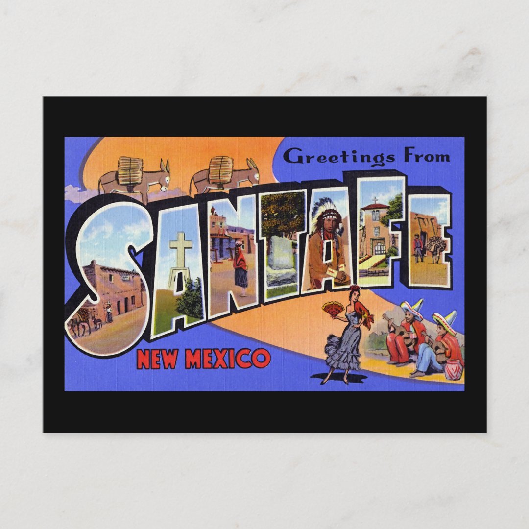 Greetings from Santa Fe New Mexico Postcard | Zazzle