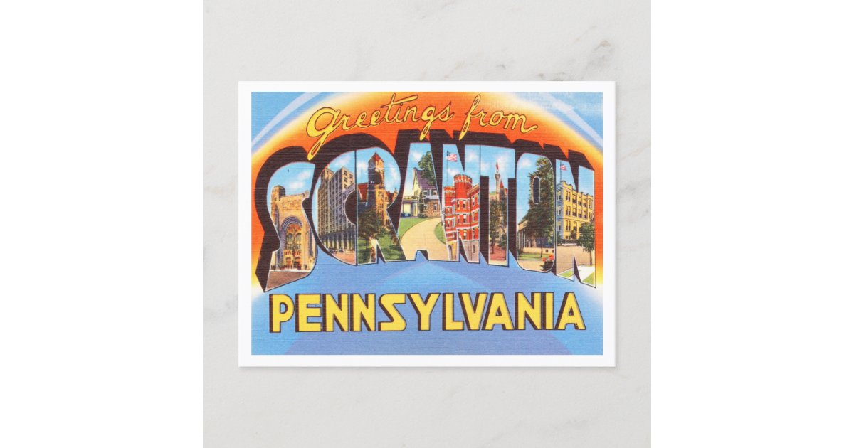 Greetings from Scranton, Pennsylvania Travel Postcard | Zazzle
