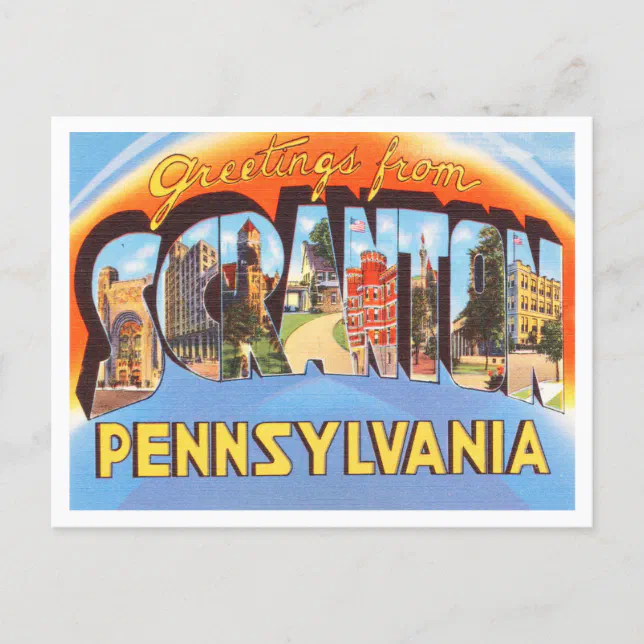 Greetings from Scranton, Pennsylvania Travel Postcard | Zazzle
