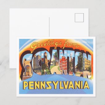 Greetings from Scranton, Pennsylvania Travel Postcard | Zazzle