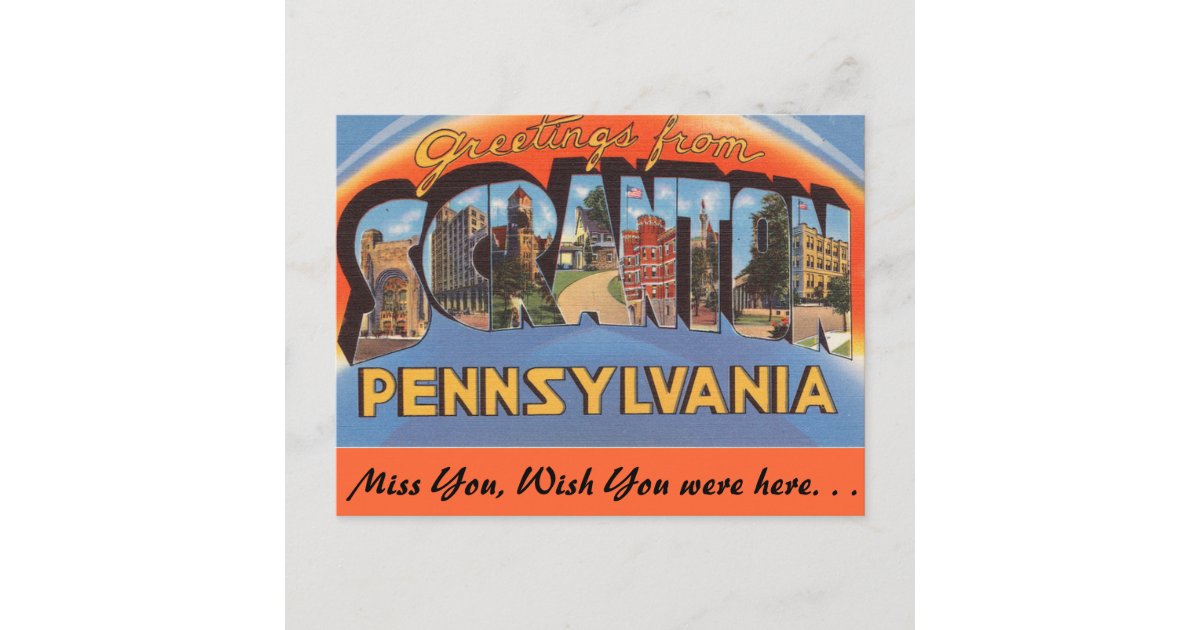 Greetings from Scranton Postcard | Zazzle