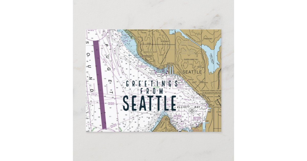Greetings From Seattle Chart Postcard | Zazzle