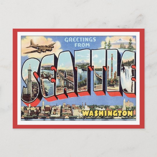 Greetings From Seattle, Washington USA Postcard | Zazzle.com